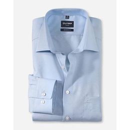 Businesshemd OLYMP "Luxor modern fit", Herren, Gr. 38, N-Gr, blau (hellblau), Web, Obermaterial: 100% Baumwolle, Hemden