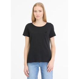Kurzarmshirt Ragwear "MINTTA", Damen, Gr. S, schwarz, Jersey, Obermaterial: 50% Baumwolle, 50% Polyester, unifarben, regular fit normal, Rundhals, Shirts