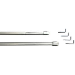 Scheibenstange Indeko "Scheibenstange ausziehbar 1-läufig, 2 Stück" Gr. 1, silber (edelstahlfarben, silberfarben), Ø:11mm, Eisen, Gardinenstangen