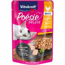 Vitakraft Po&eacute;sie D&eacute;lice Huhn in Gel&eacute;e Katzen-Nassfutter ohne Zuckerzusatz 23x85g