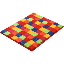 Badematte Grund "Jocylin", bunt (multicolor), H:20mm, Polyacryl, Badematten, weiche Badematte im Schachbrettmuster