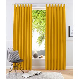 Vorhang my home "Raja" Gr. 1, grau (messingfarben), B:140cm H:145cm, Polyester, Recyceltes Material, Gardinen, 2er-Set, Bestseller, einfarbig, modern, pflegeleichte Mikrofaser