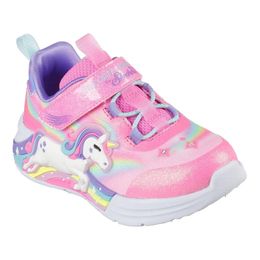 Lauflernschuh Skechers "UNICORN CHASER LIGHTS", Baby, Gr. 23, bunt (pink, multi), Lederimitat, Textil, Animal-Print, Glitzer, Schuhe Lauflernschuh, Babyschuh, Blinkschuh m. Einhornmotiv, Gr&ouml;&szlig;enschablone zum Download
