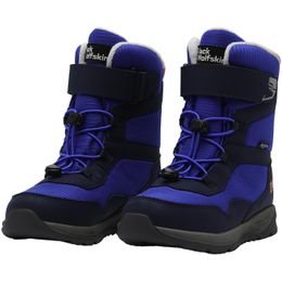 Winterboots Jack Wolfskin "POLAR BEAR-B TEXAPORE HIGH VC K", Damen, Gr. 32, blau (crisp cobalt), Synthetik, Textil, Schuhe, Snowboots, Winterstiefel, Winterschuhe, wasserdicht & gefüttert