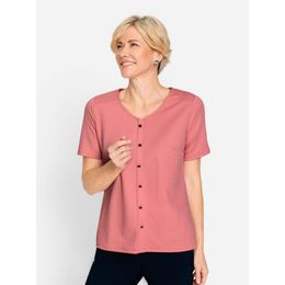 WITT Damen V-Shirt mit Schulterpassen, flamingo, Gr&ouml;&szlig;e 40