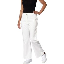 Damen Cordhose in ausgestellter Form ecru, Gr&ouml;&szlig;e 44