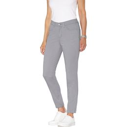 Damen Jeans mit Rei&szlig;verschluss am Saum steingrau, Gr&ouml;&szlig;e 44