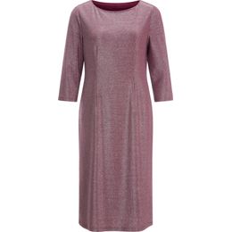 Damen Jerseykleid blickdicht gef&uuml;ttert bordeaux-silberfarben, Gr&ouml;&szlig;e 50