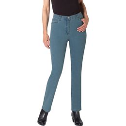Damen 5-Pocket-Jeans mit Stickerei-Motiv blue-bleached, Gr&ouml;&szlig;e 38