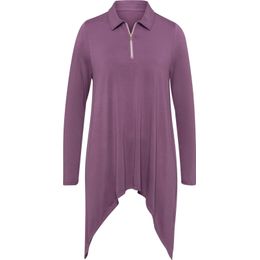 Damen Zipfelshirt in ausgestellter A-Form violett, Gr&ouml;&szlig;e 40