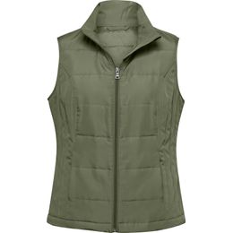 Damen Steppweste mit Nahttaschen khaki, Größe 38