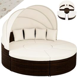 Casaria Polyrattan Sonneninsel Braun/Creme &Oslash;230cm