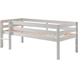 Spielbett Vipack "Pino, Kiefer massiv, Liegefläche 90/200, Made in Europe", weiß, B:104,9cm H:83cm L:207,6cm, Betten, inkl. Rolllattenrost, wahlweise mit oder ohne Rutsche