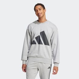Sweatshirt adidas Sportswear "M BL FT SWT", Herren, Gr. XL, grau (medium grau heather, schwarz), Obermaterial: 55% Baumwolle, 36% Polyester, 9% Viskose, Rundhals, Sweatshirts