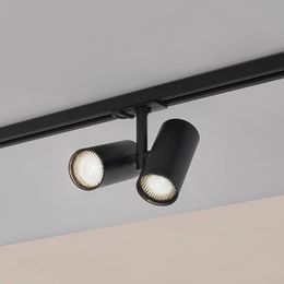 LINDBY Schienenspot Linaro, GU10, 2-flammig, schwarz, Blende