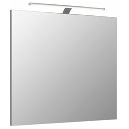 Pelipal Badspiegel Serie 6110 in 80 cm mit LED-Aufsatzleuchte und glänzender Weiß-Oberfläche