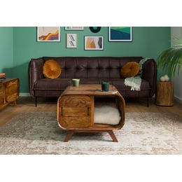 Couchtisch Sheesham 70x70x50 hellbraun lackiert MAILAND #133