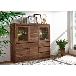 Highboard Sheesham 166x40x145 smoked cherry gebeizt TORONTO #104