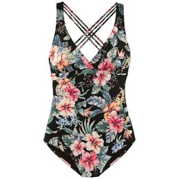 Lascana Swimsuit female size XXL Green / Orange / Rose / Black