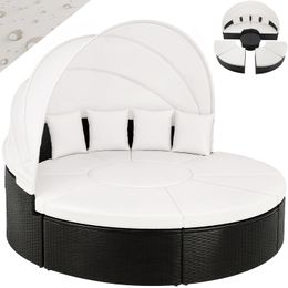 Casaria Polyrattan Sonneninsel Schwarz/Creme &Oslash;230cm