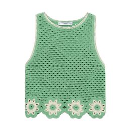 Mango Top 'FLEUR' Damen Gr&ouml;&szlig;e S hellgr&uuml;n / offwhite