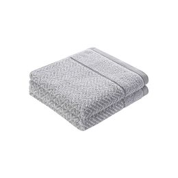 Herzbach home Duschtuch im 2er Set, Fl&auml;chengewicht 500 gsm Herren Gr&ouml;&szlig;e 70x140 cm grau