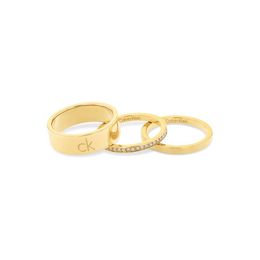 Calvin Klein Ring Damen Gr&ouml;&szlig;e 54 gold / transparent