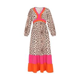 NAEMI Kleid Damen Größe 38 cappuccino / orange / pink / schwarz Winterkleid