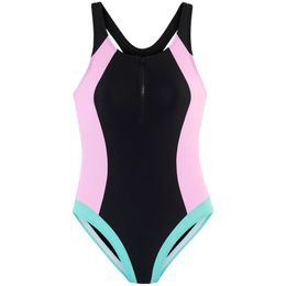 active by Lascana LASCANA ACTIVE Sportbadeanzug Damen Gr&ouml;&szlig;e M hellgr&uuml;n / pink / schwarz