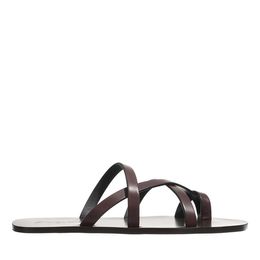 SAINT LAURENT Sandalen - Culver Slides - Gr. 37 (EU) - in Braun - für Damen