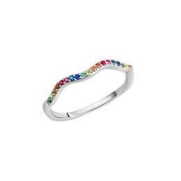 Vivance Fingerring »925 Sterling Silber rhodiniert bunte Zirkonia« weiß 062 (19,7) Moderner Damenring aus 925/- Sterling Silber rhodiniert