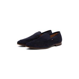 Tommy Hilfiger Slipper »HILFIGER FLEXIBLE SUEDE LOAFER«, Blockabsatz, Loafer, Businsesschuh, Abendschuh mit Logoflag dunkelblau 41 41 Eleganter...
