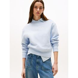 Tommy Hilfiger Damen Sweatshirt &raquo;SCRIPT REG PIQUE SWTSHRT&laquo;, mit Script Logo-Schriftzug blau XS (34)