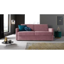 Schlafsofa Home Affaire, B:182cm H:85cm T:100cm, lila, Samtoptik (100% Polyester);Struktur (100% Polyester), Wohnzimmer, Sofas, "GOLDPOINT 182cm,