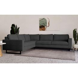 Ecksofa Places of Style, B:290cm H:85cm T:250cm, schwarz, 90% Polyester, 10% Nylon, Wohnzimmer, Sofas, "Pinto, XXL, 250/290 cm, langer Schenkel,