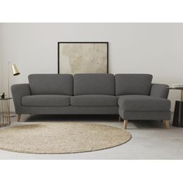 Ecksofa Home Affaire, B:279cm H:88cm T:152cm, grau, Struktur fein (58% Polyester, 22% Polypropylen);Filzoptik (100% Polyester);Webstoff (100%