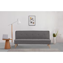 Schlafsofa Inosign, B:183cm H:41cm T:87,5cm, grau, 100% Polyester, Wohnzimmer, Sofas, "ARBON,183cm, klappbarer 3-Sitzer mit verstellbarer Rückenlehne