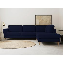 Ecksofa Home Affaire, B:278cm H:88cm T:202cm, blau, Webstoff (100% Polyester);Struktur fein (58% Polyester, 22% Polypropylen);Filzoptik (100%