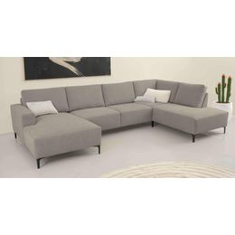 Wohnlandschaft Home Affaire, B:333cm H:85cm T:198cm, braun, 100% Polyester;Hartfaserplatte;Holz;Pappe;Spanplatte, Sofas, "Tournon U-Form, XXL Sofa,