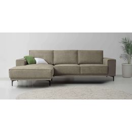 Ecksofa OTTO HOME, B:280cm H:85cm T:152cm, braun, 100% Polyester, Wohnzimmer, Sofas, "Polsterecke Oland, Struktur, Flachgewebe, Luxus-Microfaser,