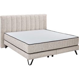 Boxspringbett, B:202cm L:212cm, braun, SET ONE BY Musterring, 100% Polyester, Jugendzimmer, Komplettbetten, "Baldwin", Liegefläche 180 x 200 cm,