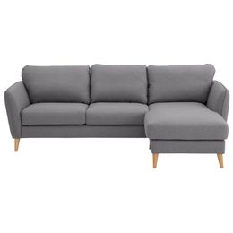 Ecksofa Home Affaire, B:242cm H:88cm T:152cm, grau, 100% Polyester, Wohnzimmer, Sofas, "MARSEILLE (242/152cm),L-Form, Rec. rechts/links",