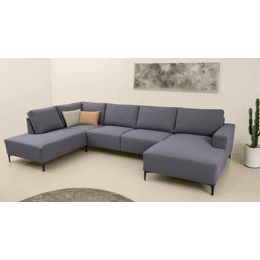 Wohnlandschaft Home Affaire, B:333cm H:85cm T:198cm, grau, 100% Polyester;Hartfaserplatte;Holz;Pappe;Spanplatte, Sofas, "Tournon U-Form, XXL Sofa,