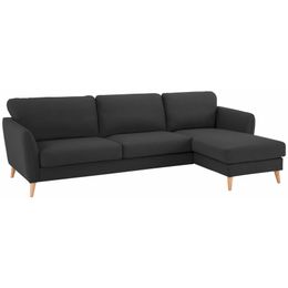 Ecksofa Home Affaire, B:279cm H:88cm T:152cm, grau, Struktur fein (58% Polyester, 22% Polypropylen);Filzoptik (100% Polyester);Webstoff (100%