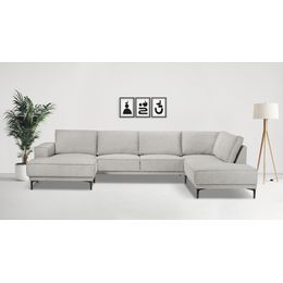 Wohnlandschaft Places of Style, B:345cm H:85cm T:210cm, braun, 100% Polyester, Sofas, "XXL Sofa Oland, Struktur, Flachgewebe, Luxus-Microfaser,