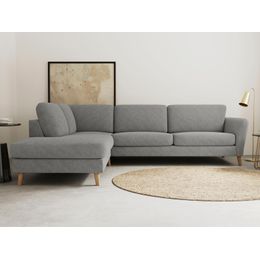 Ecksofa Home Affaire, B:278cm H:88cm T:202cm, grau, Webstoff (100% Polyester);Struktur fein (58% Polyester, 22% Polypropylen);Filzoptik (100%