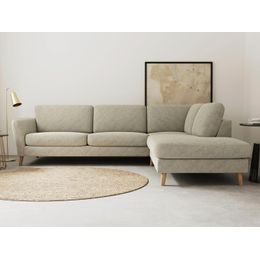 Ecksofa Home Affaire, B:278cm H:88cm T:202cm, beige, Webstoff (100% Polyester);Struktur fein (58% Polyester, 22% Polypropylen);Filzoptik (100%