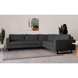 Ecksofa Places of Style, B:290cm H:85cm T:250cm, schwarz, 90% Polyester, 10% Nylon, Wohnzimmer, Sofas, "Pinto, XXL, 250/290 cm, langer Schenkel,