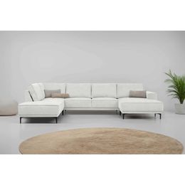 Wohnlandschaft Places of Style, B:345cm H:85cm T:210cm, beige, 100% Polyester, Sofas, "XXL Sofa Oland, Struktur, Flachgewebe, Luxus-Microfaser,