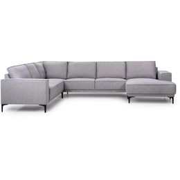 Wohnlandschaft Places of Style, B:342cm H:85cm T:260cm, grau, 100% Polyester, Sofas, "XXL Sofa Oland, Struktur, Flachgewebe, Luxus-Microfaser,